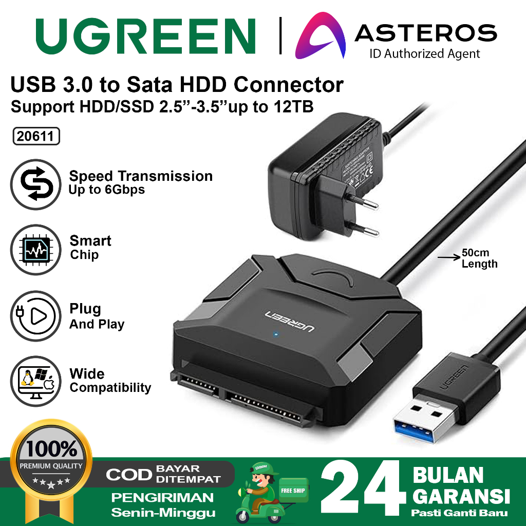 Jual UGREEN Kabel SATA to USB 3.0 Hard Drive Converter HDD SSD 2.5'' 3. ...