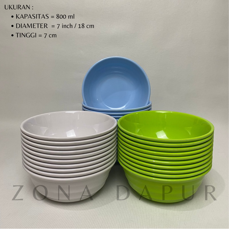 Jual (6pcs / 12pcs) - Mangkok Melamin Ulir 7 inch SINGASINGI - Mangkuk ...