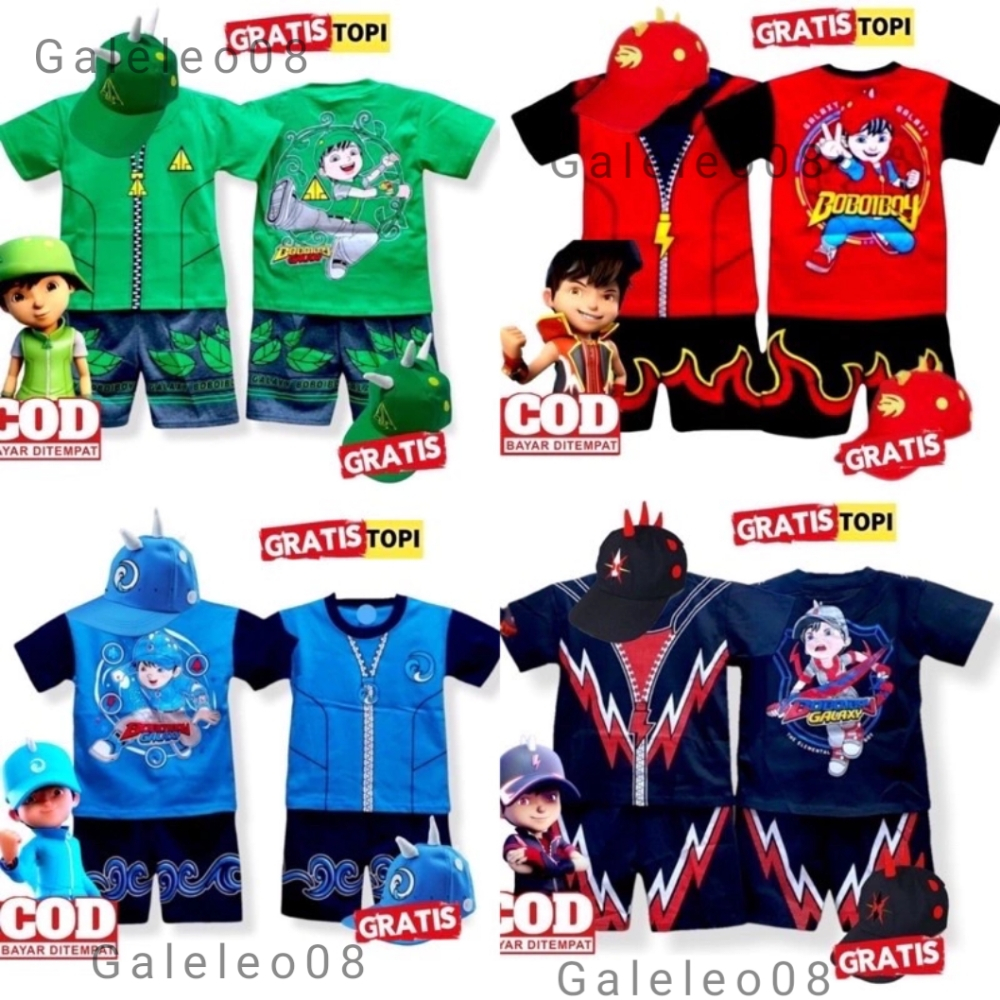 Jual BAJU ANAK BOBOIBOY GRATIS TOPI BOBOIBOY ANAK LAKI LAKI / SETELAN ...