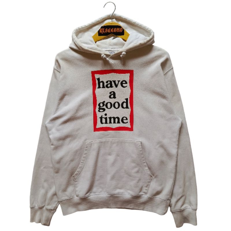 Jual Hoodie HAGT Have A Good Time Red Frame Big Logo Putih Original ...