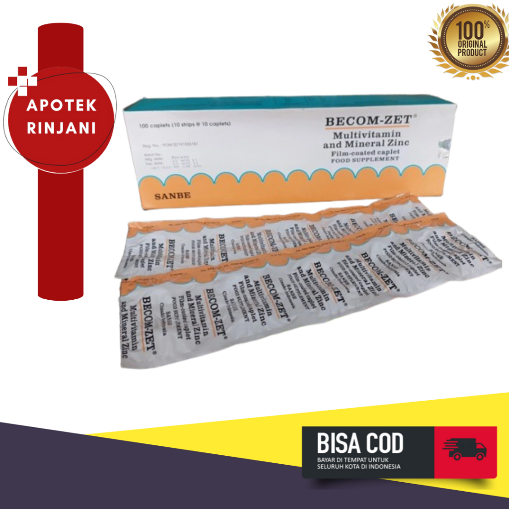 Jual BECOM-ZET MULTIVITAMIN & MINERAL ZINC (10 KAPLET) | Shopee Indonesia