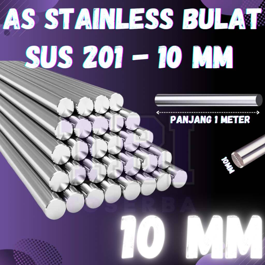 Jual AS Stainless 201 Diameter 10MM | Behel Stainless | Roundbar ...