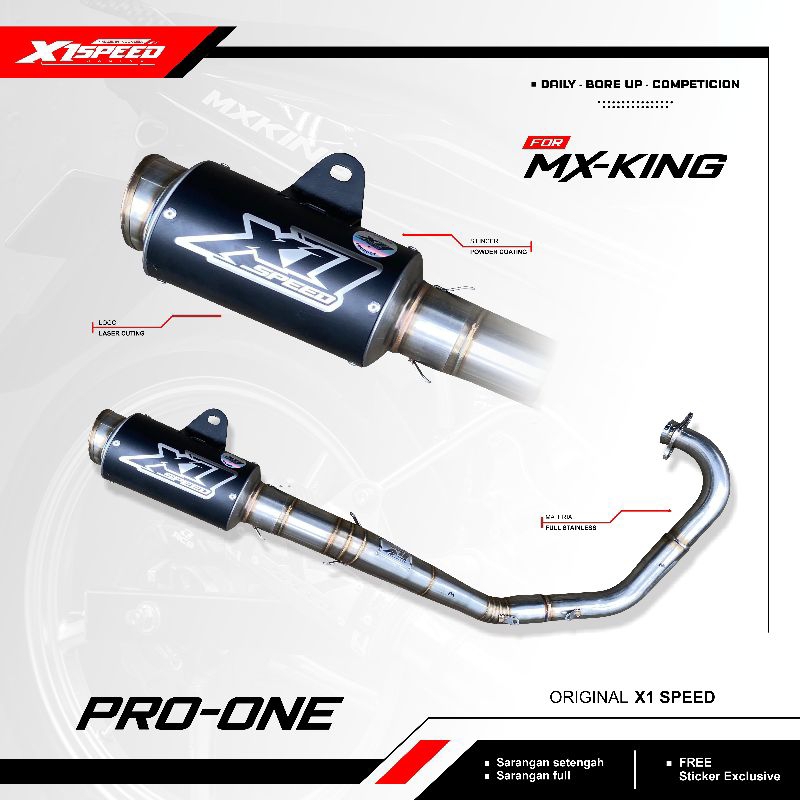 Jual Knalpot Racing MX king Original X1 Speed leher type komorod ...