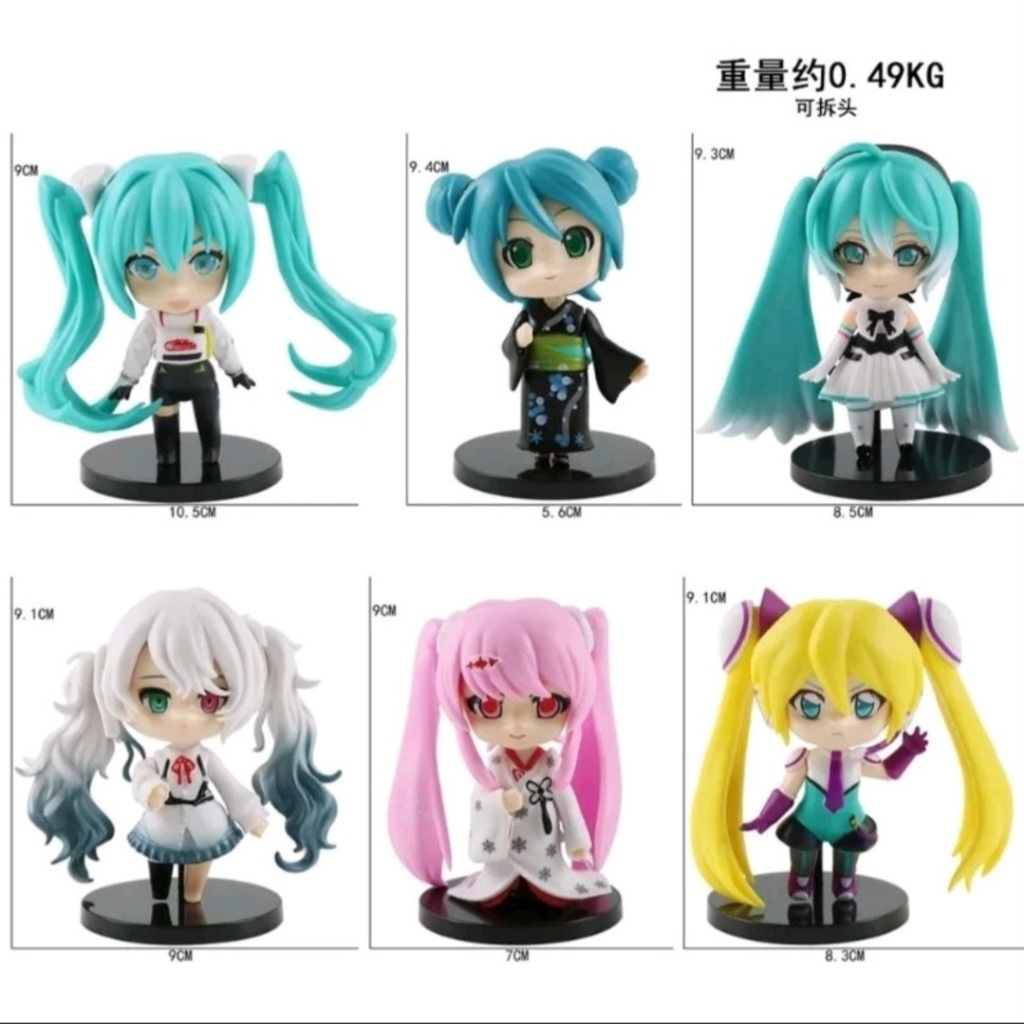 Jual Koleksi Figure Miku Hatsune and Friends Chibi Mini Figure Topper ...