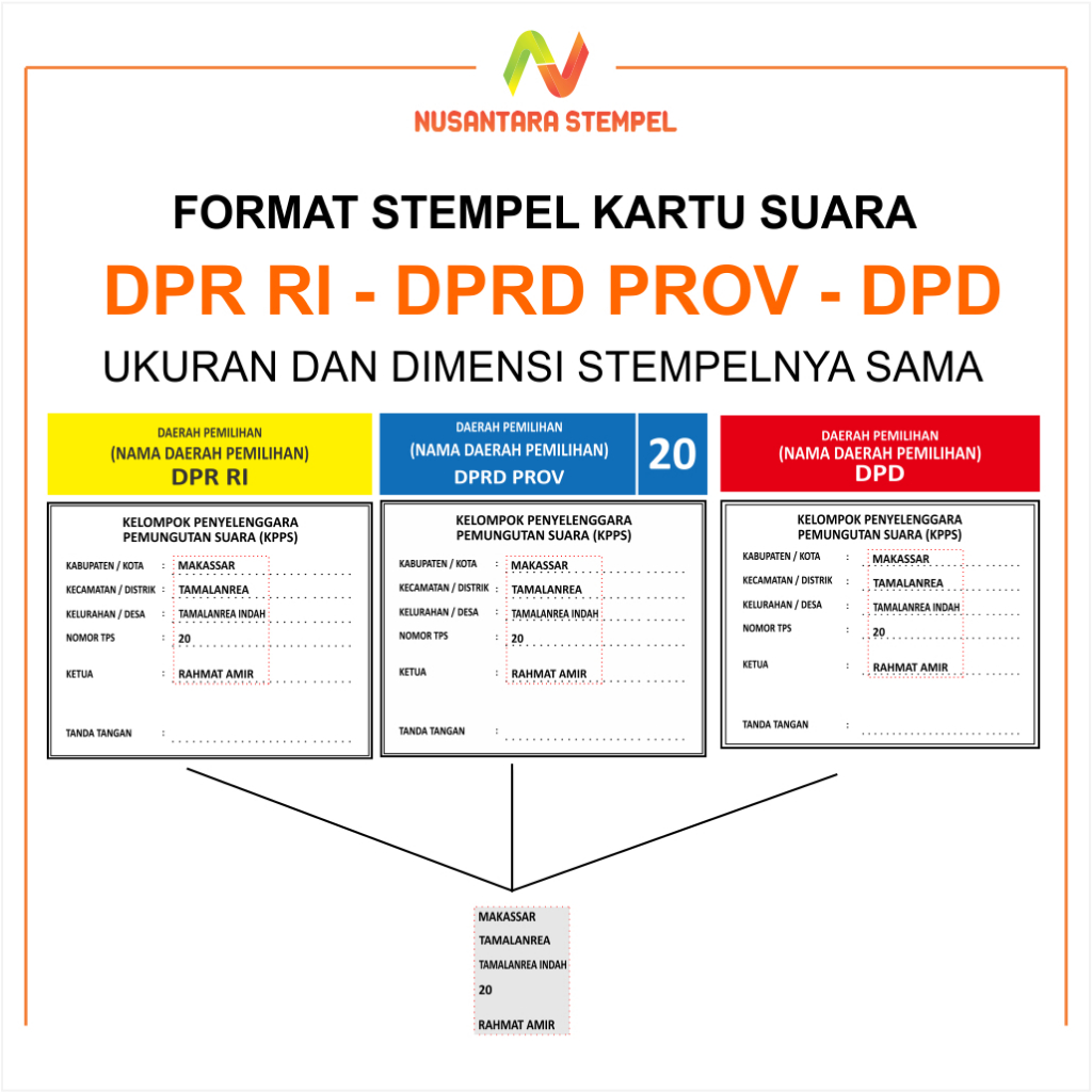 Jual Stempel Pemilu Cap TPS PPS KPPS Stampel Kartu Suara Pilkada Stamp ...