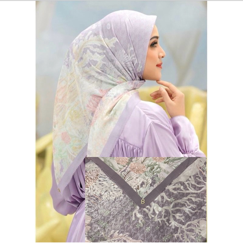 Jual jilbab segiempat hijab segi empat motif Voal buttonscarves | Shopee Indonesia