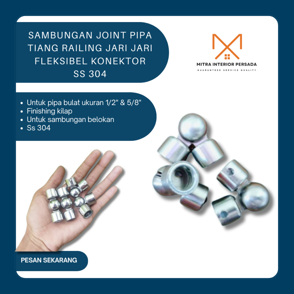 Jual Sambungan joint pipa tiang railing jari jari fleksibel konektor ...