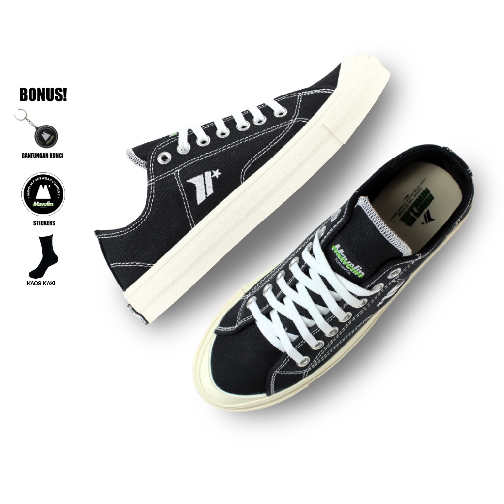 Jual Mavelin - Classic Andro Low Black - Sepatu Sneakers Casual Pria ...