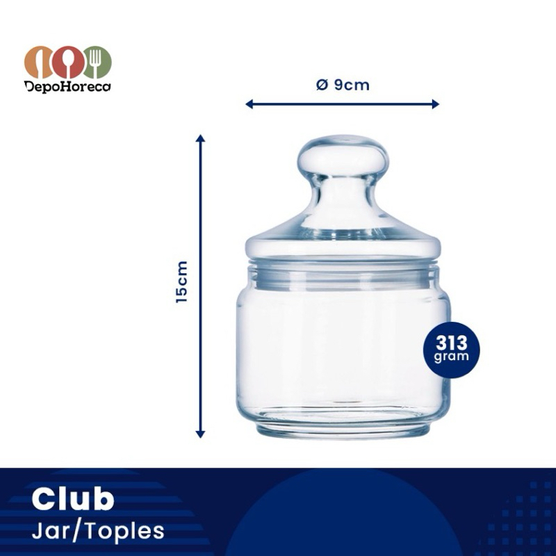 Jual LUMINARC Toples Stoples Kaca Club Jar with seal Kedap Udara 500ml ...