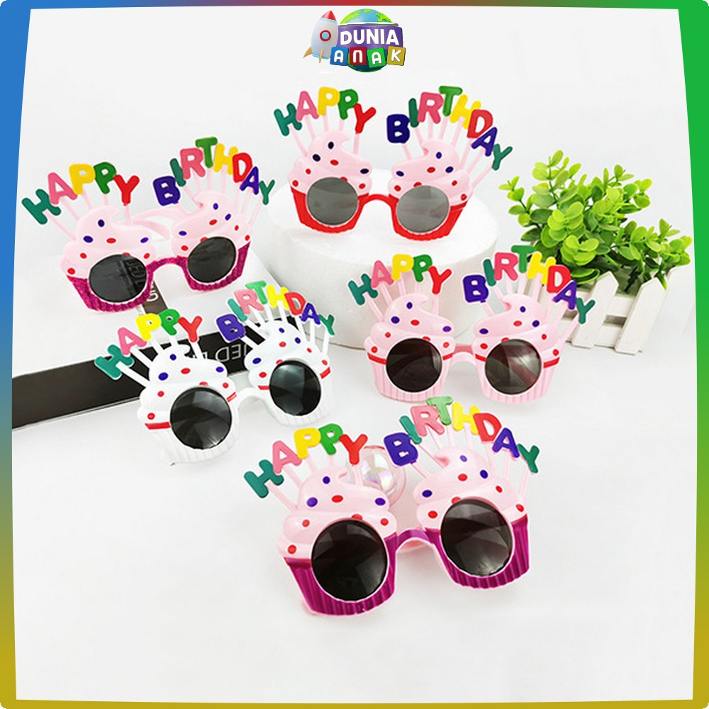 Jual Cupcake Glasses Kacamata Happy Birthday Party Anak Perempuan ...