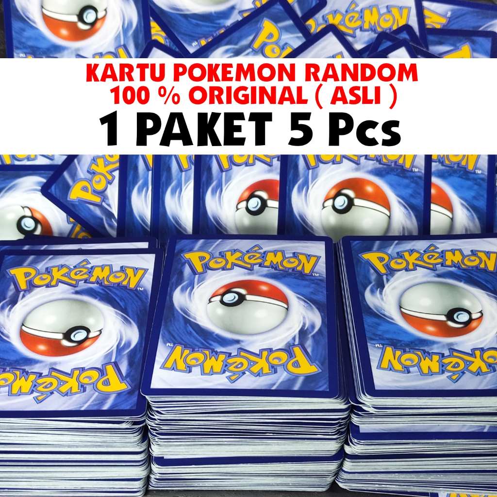 Jual Kartu Pokemon Asli TCG Indonesia Original 100% Dapat 5 Lembar Bulk ( Random ) | Shopee ...