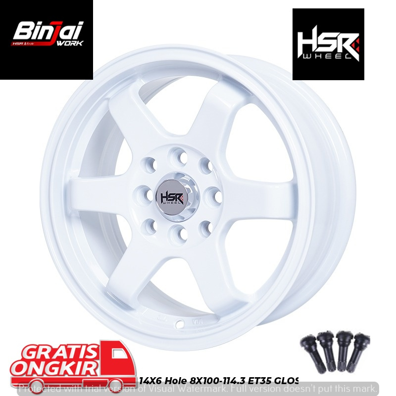 Jual velg hsr tokyo ring 14x6 h8x100/114,3 cocok di mobil huling airev ...