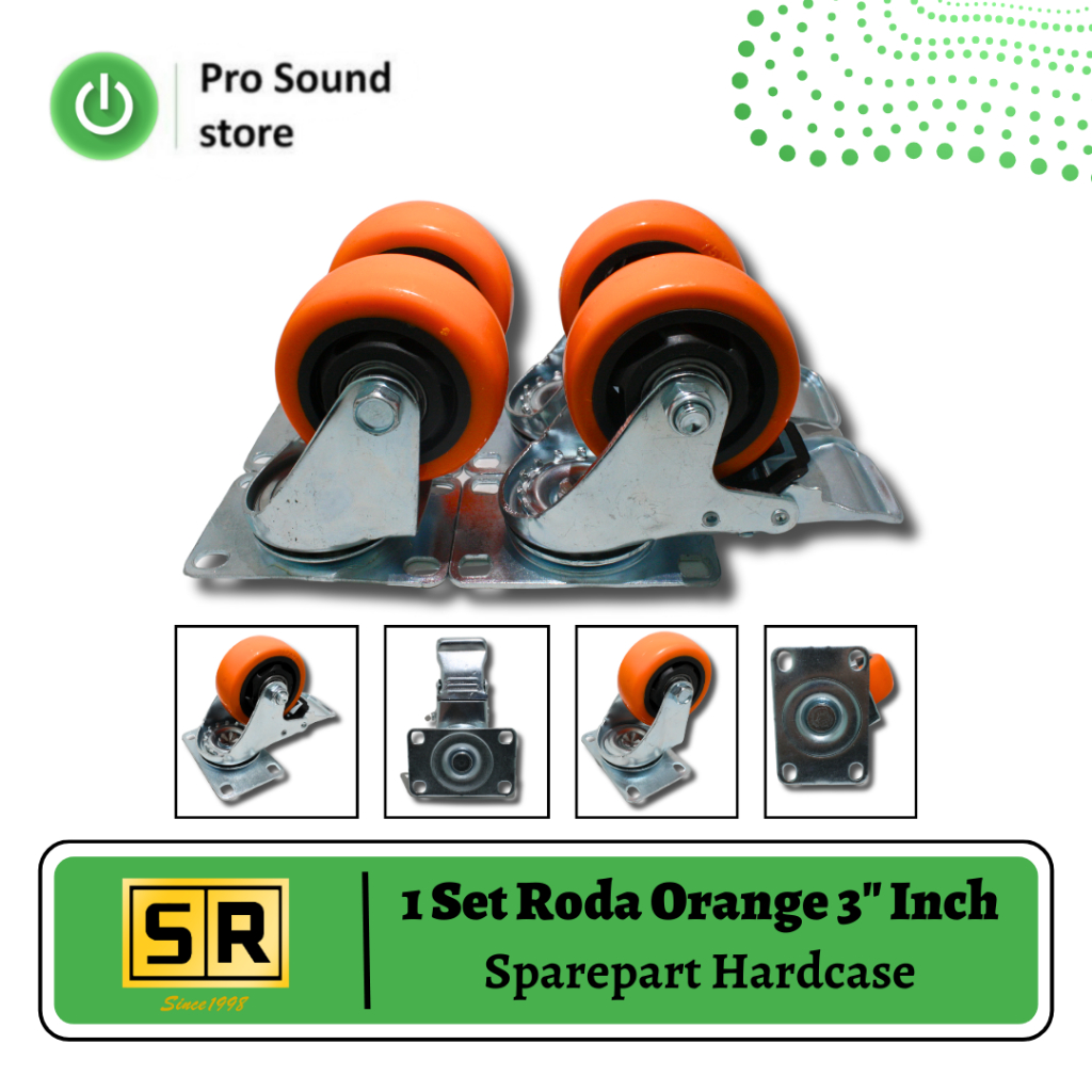 Jual 1 Set Roda 3" Inch isi 4Pcs (2 Kunci + 2 Lepas) | Shopee Indonesia