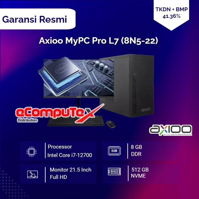 Jual PC DESKTOP AXIOO MYPC PRO L7 (8N5-22) i7-12700 8GB 512GB 21.5 ...