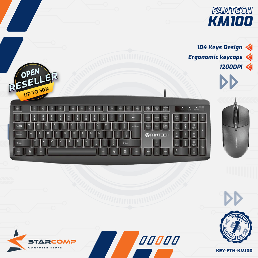 Jual Fantech KM100 Keyboard Mouse Office Combo | Shopee Indonesia
