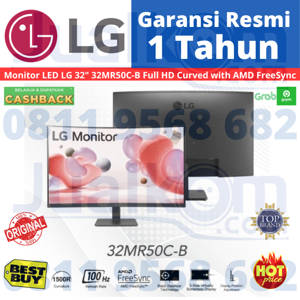 Jual Monitor LED LG 32" 32MR50C-B Full HD Curved with AMD FreeSync ...