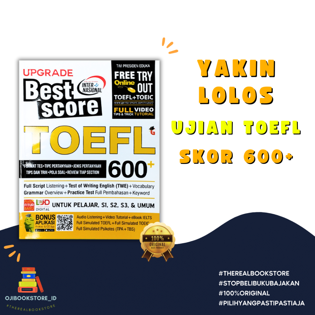 Jual BUKU TOEFL - BUKU TES TOEFL TOEIC - UPGRADE BEST SCORE TOEFL 600 ...