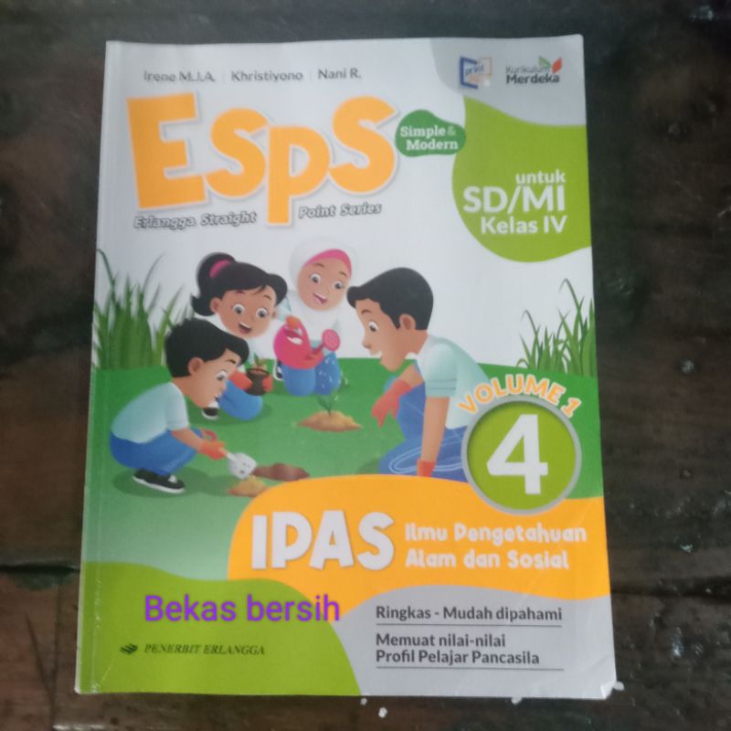 Jual Buku ESPS IPAS Ilmu Pengetahuan Alam Untuk SD MI Kelas IV VOLUME 1 Kurikulum MERDEKA ...