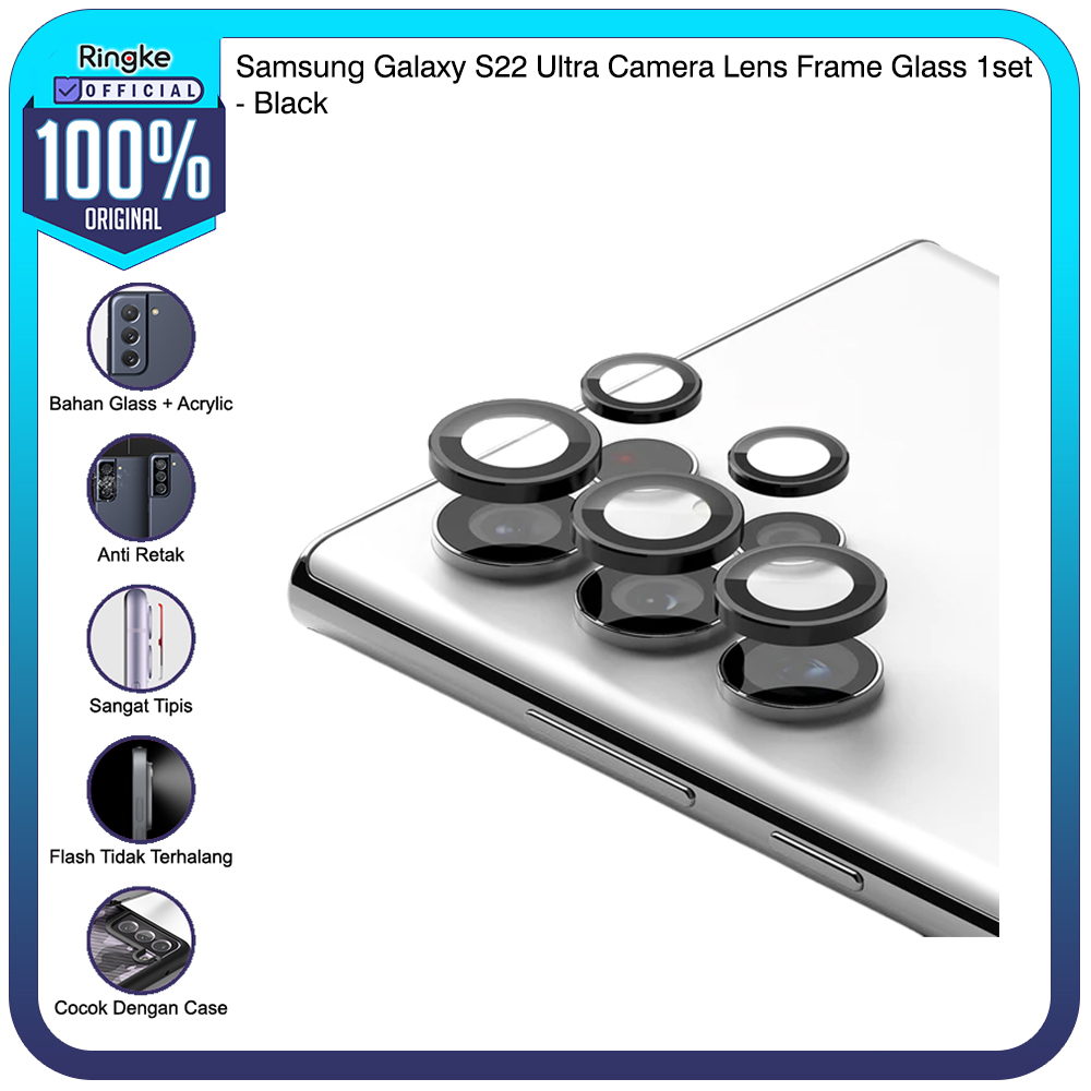 Jual Ringke Galaxy S22 Ultra Camera Lens Frame Glass 1set Black Full ...