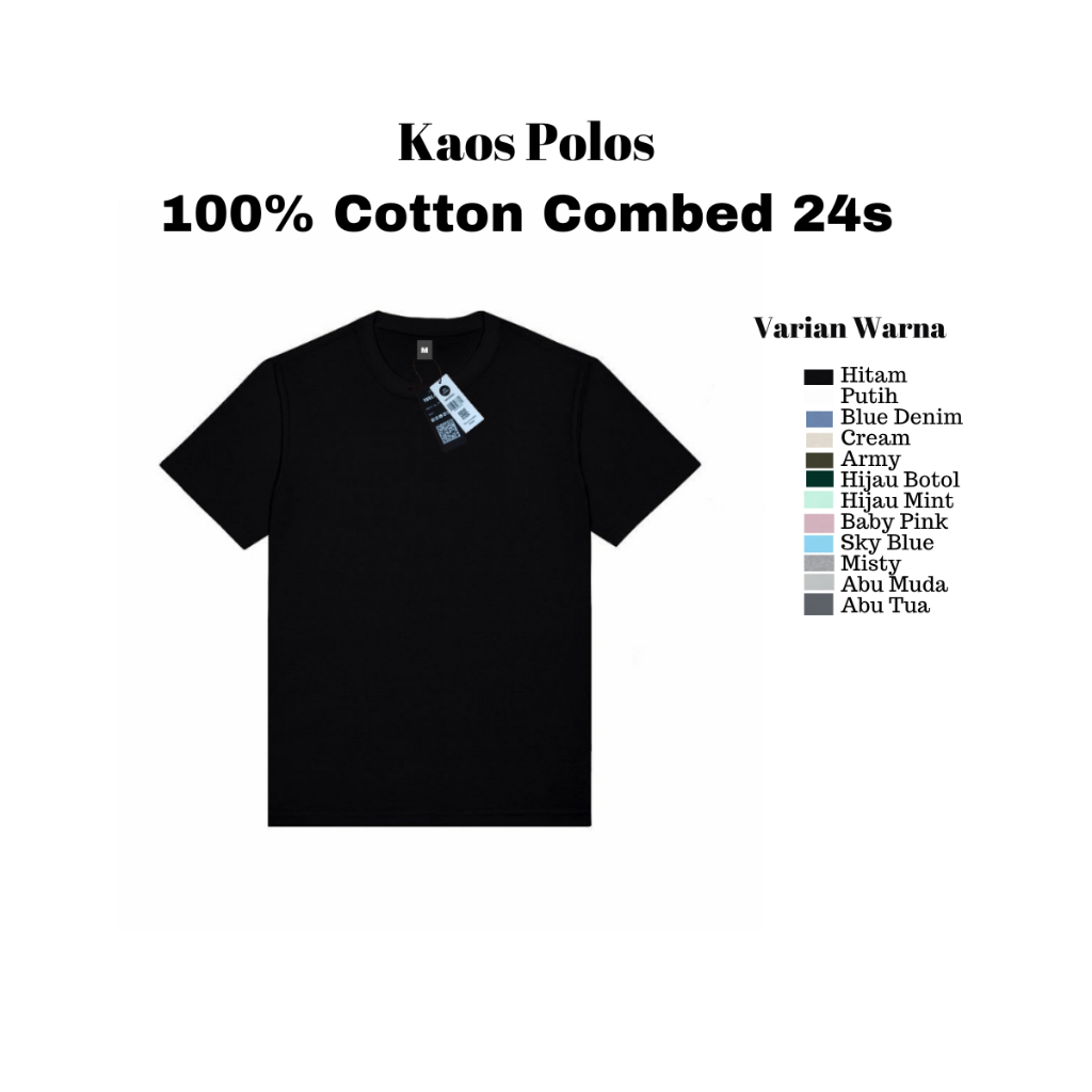 Jual Suke.Co - Kaos Polos Hitam Cotton Comded 24s | Shopee Indonesia