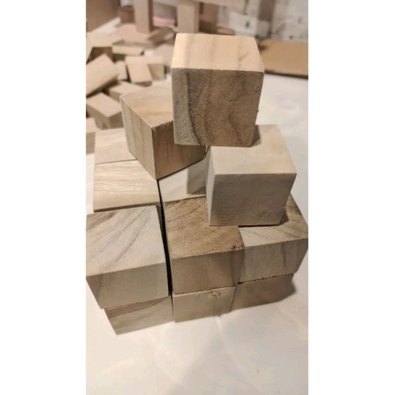 Jual Balok Kayu Kubus Edukasi Potongan Kayu 3 x 3cm Polos Natural Kayu ...