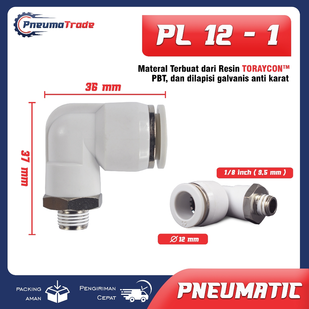 Jual PL Pneumatic Fitting 1/4" inci selang | Shopee Indonesia