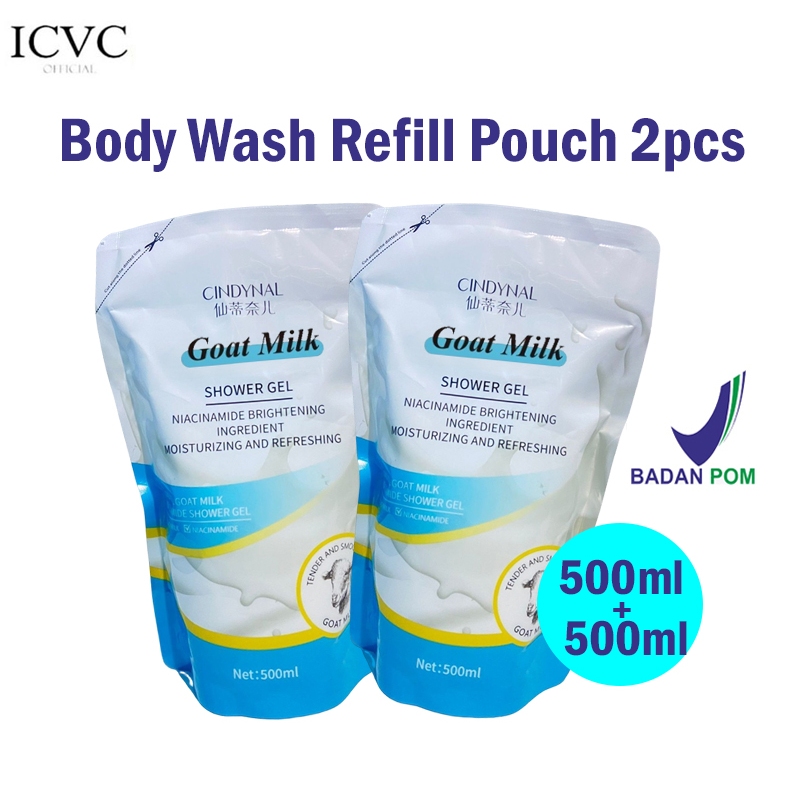 Jual [2PCS] BPOM CINDYNAL Refill Goat Milk Body Wash Niacinamide ...