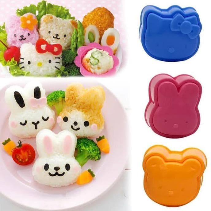 Jual BENTO (isi 3 pcs) Rice Mold / Cetakan Nasi Bentuk Lucu Isi 3 ...