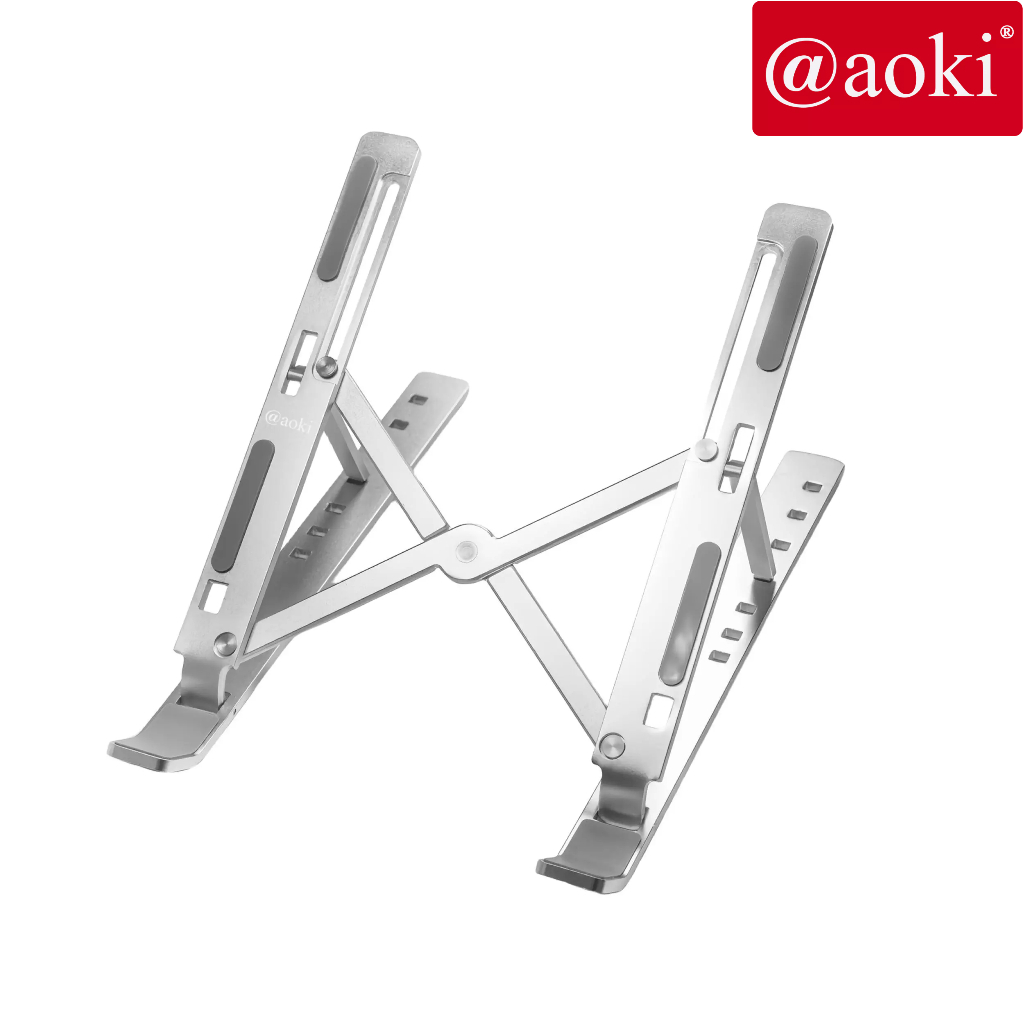 Jual AOKI Laptop stand lipat full Aluminium yang Dapat Disesuaikan dengan 6 Sudut, Ergonomis ...