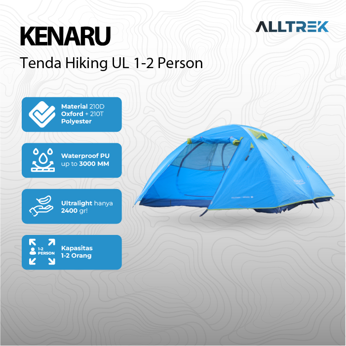 Jual ALLTREK Tenda Hiking Ultralight KENARU 1-2 Person Camping Tent ...