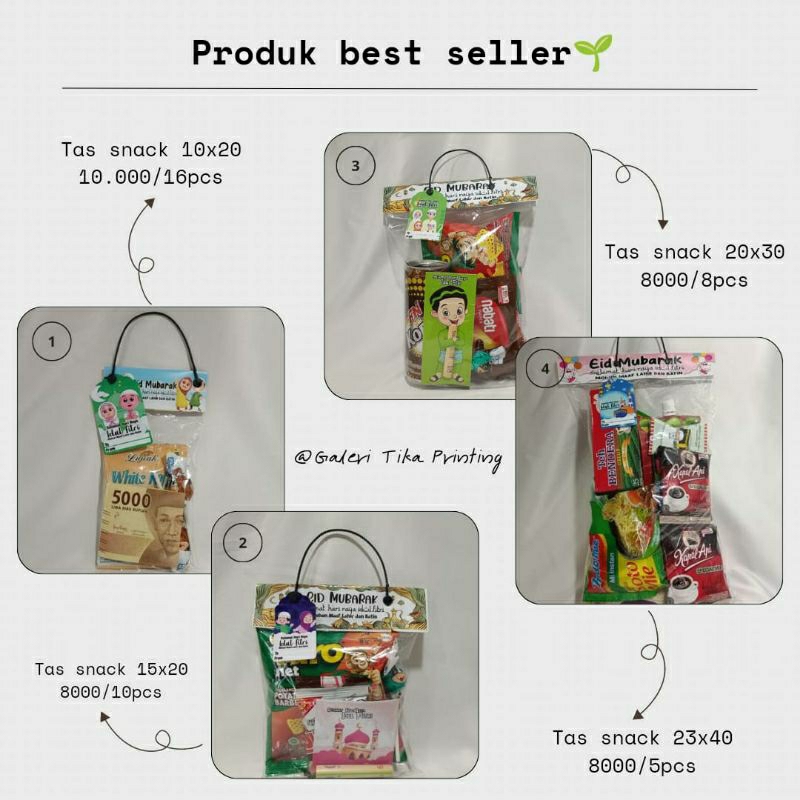 Jual (ISI 1 pcs) TAS SNACK LEBARAN 10x20cm HARGA 1 SET PLASTIK LABEL ...