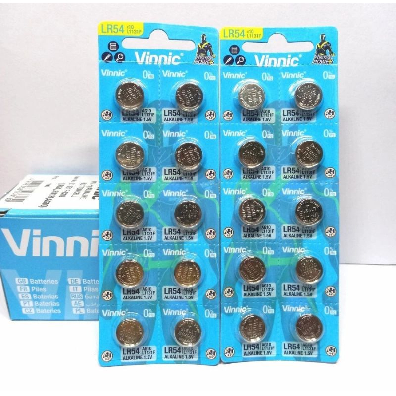 Jual Battery Vinnic L1131F LR54 AG10 Original Baterai LR1130 AG10 ...