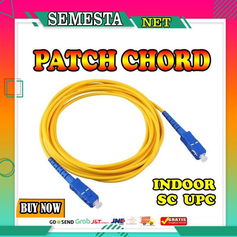 Jual PATCH CHORD KABEL KUNING SC-UPC 3mm FIBER OPTIK 1M, 2M, 3M, 5M ...