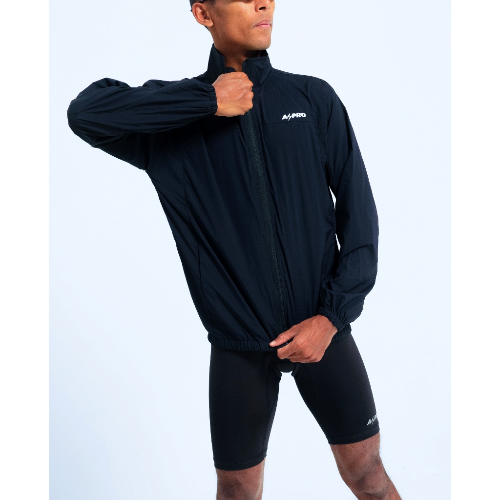 Jual Aspro Windbreaker Jacket Olahraga Lari - Black | Shopee Indonesia