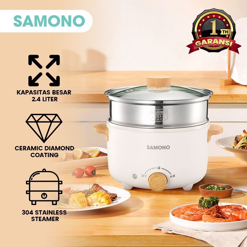 Jual SAMONO Panci Listrik Serbaguna 2,4 L + 1,6 L Fry Pan Teflon ...