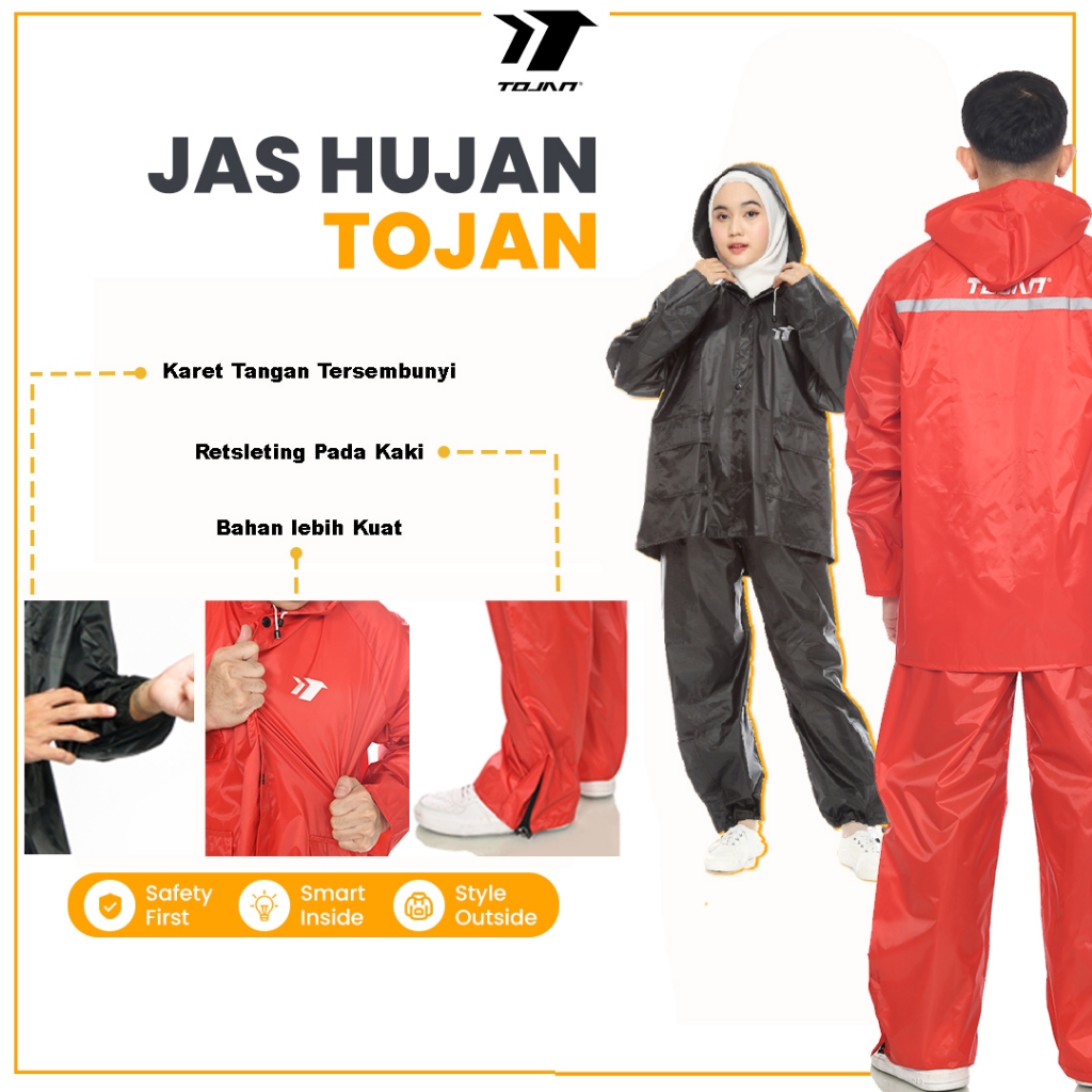 Jual Jas Hujan Tojan Pria Wanita Setelan Mantel Ujan Baju Dan Celana Dewasa Raincoat Tebal Kuat ...