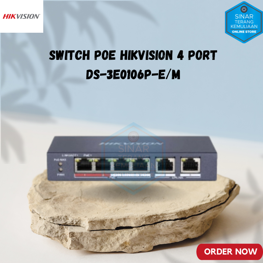 Jual SWITCH POE HIKVISION DS-3E0106P-E/M 4 PORT POE+ 2 PORT UPLINK | Shopee Indonesia