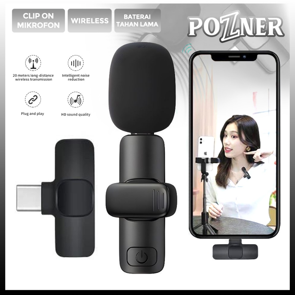 Jual Microphone Clip-On Mini Lavalier K8 Mic Wireless USB Mic Youtube ...