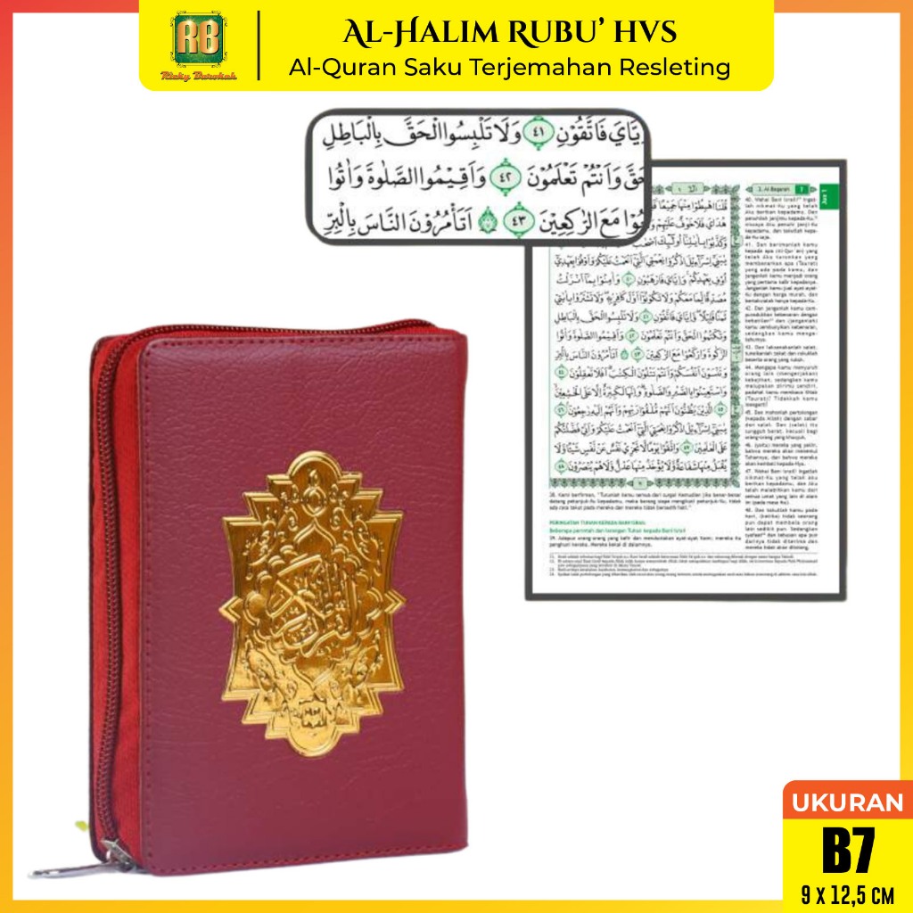 Jual Al Quran Saku Pocket Terjemah Al Halim Rubu' B7 HVS Resleting ...