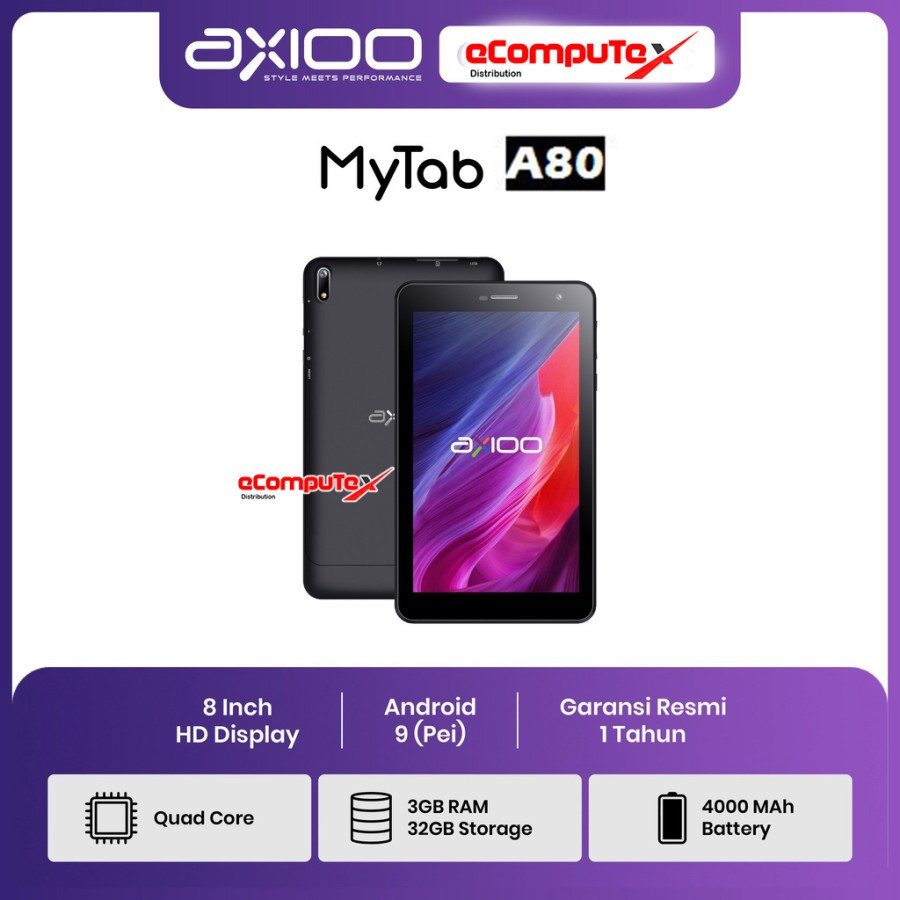 Jual AXIOO MY TAB A80 QUAD CORE 8" INCH 3GB / TABLET A 80 32GB 8 INCI ...
