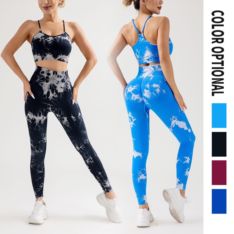 Jual Emma Sport Set Tie Dye Sport Bra + Legging Booty Crunch / Setelan Sport Bra + Celana ...