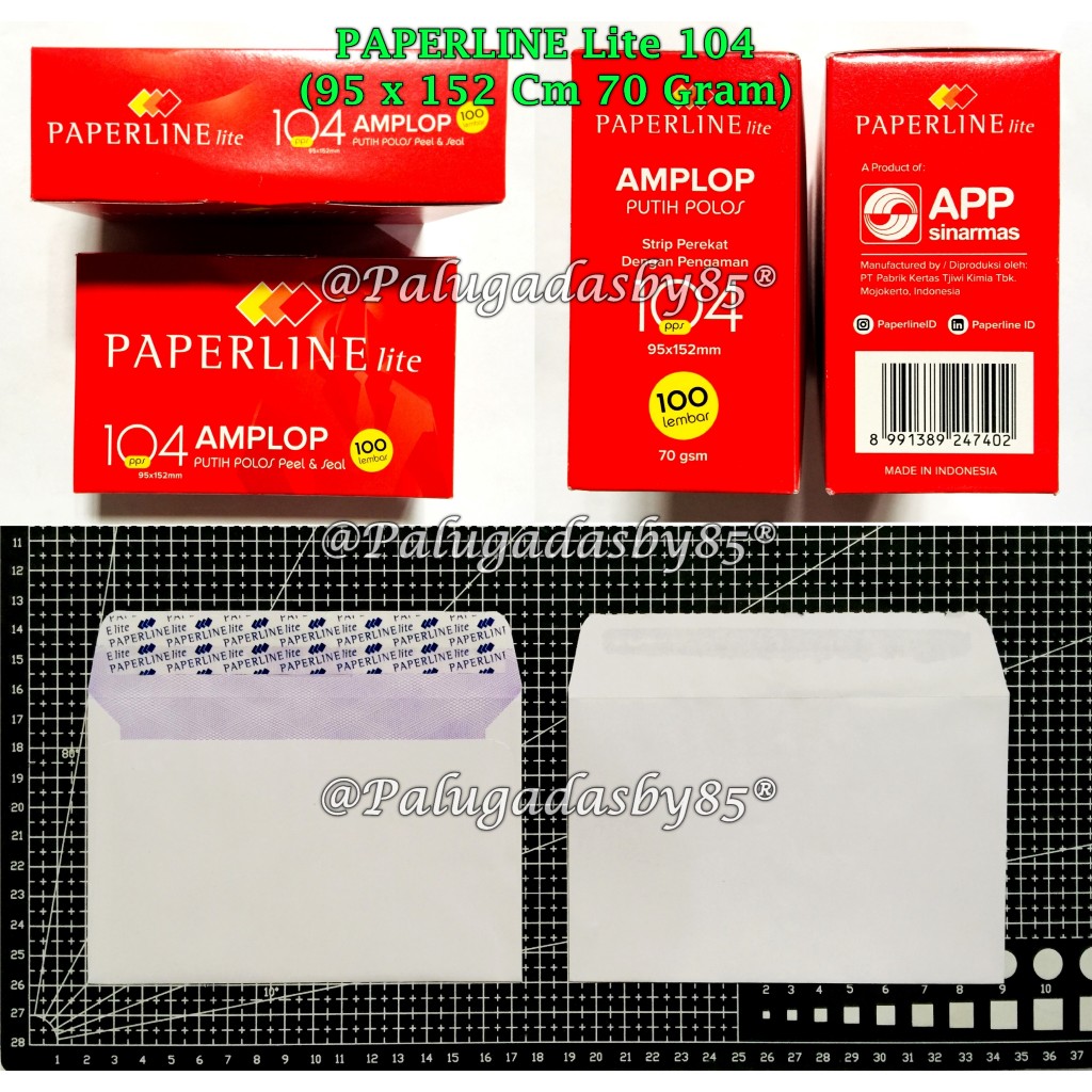 Jual (1 Pak isi 100 Lembar) GROSIR Amplop PAPERLINE Lite 104 9.5 x 15.2 ...