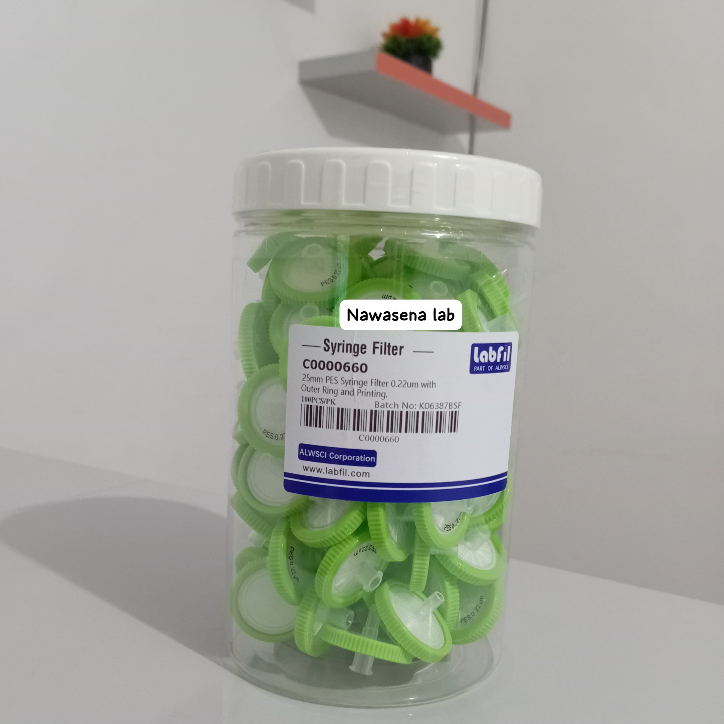 Jual Labfil PES Syringe Filter 25mm 0,22uml Outer Ring and Printing ...