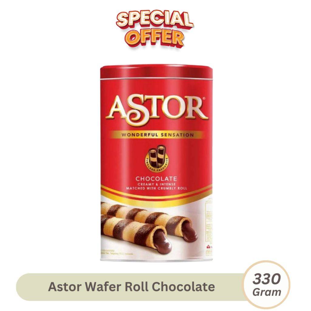 Jual Astor chocolate wafer 330gr kaleng chocho | Shopee Indonesia