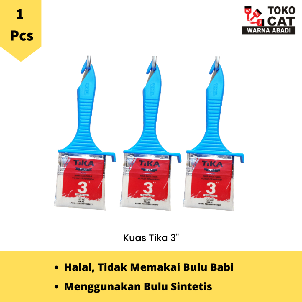 Jual KUAS CAT TEMBOK - BRUSH TIKA 3 INCH | Shopee Indonesia