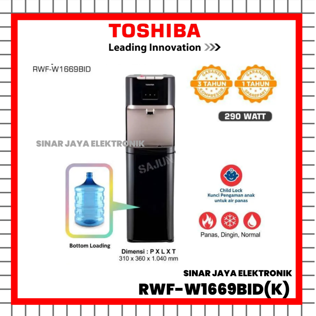 Jual DISPENSER TOSHIBA RWF-W1669BID(K) | Shopee Indonesia