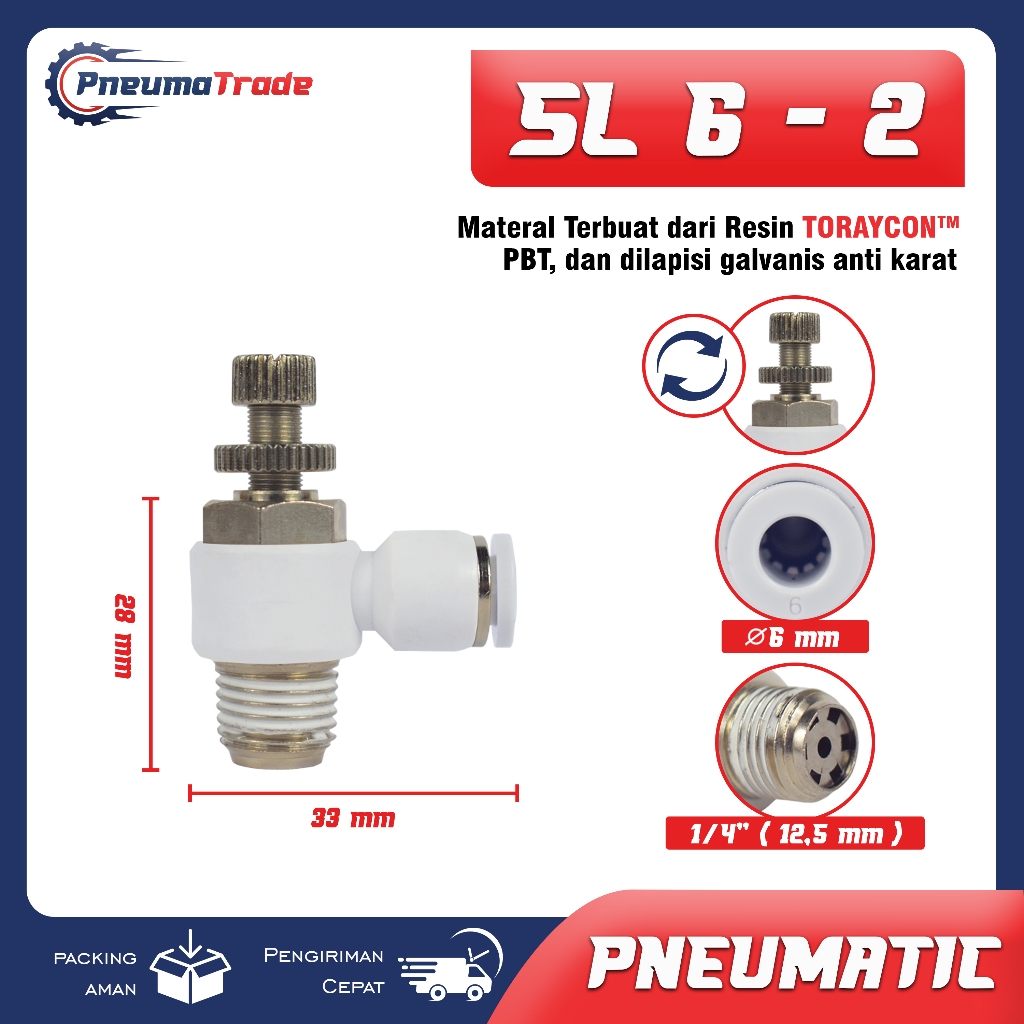 Jual MSL FITTING SL PNEUMATIC SPEED FLOW CONTROL | Shopee Indonesia