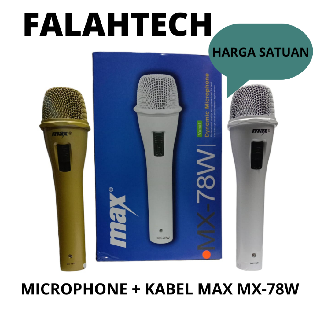 Jual MICROPHONE GENGGAM MAX MX-78W MIC VOKAL MIX KABEL | Shopee Indonesia