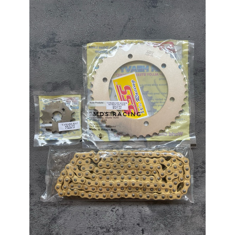 Jual Gear Set Gir Set SSS ORIGINAL 428 Honda Crf150 - Crf150L Rantai Gold POLOS 428 130L ...
