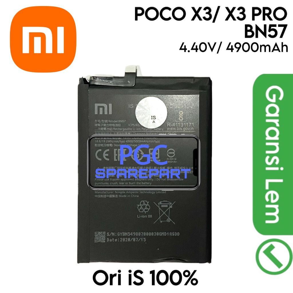 Jual Baterai Original 100% IS - BN-57 / BN57 / Xiaomi Pocophone Poco X3 / X3 Pro / X3 NFC ...